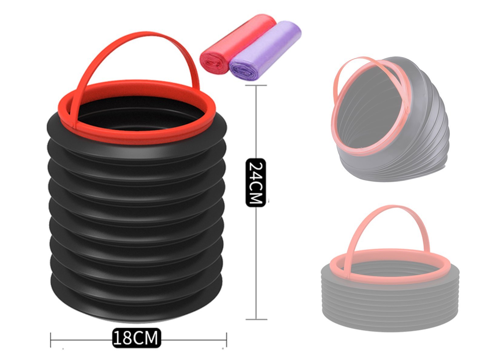 Foldable Trash Can (4 Liters, incl. bags)