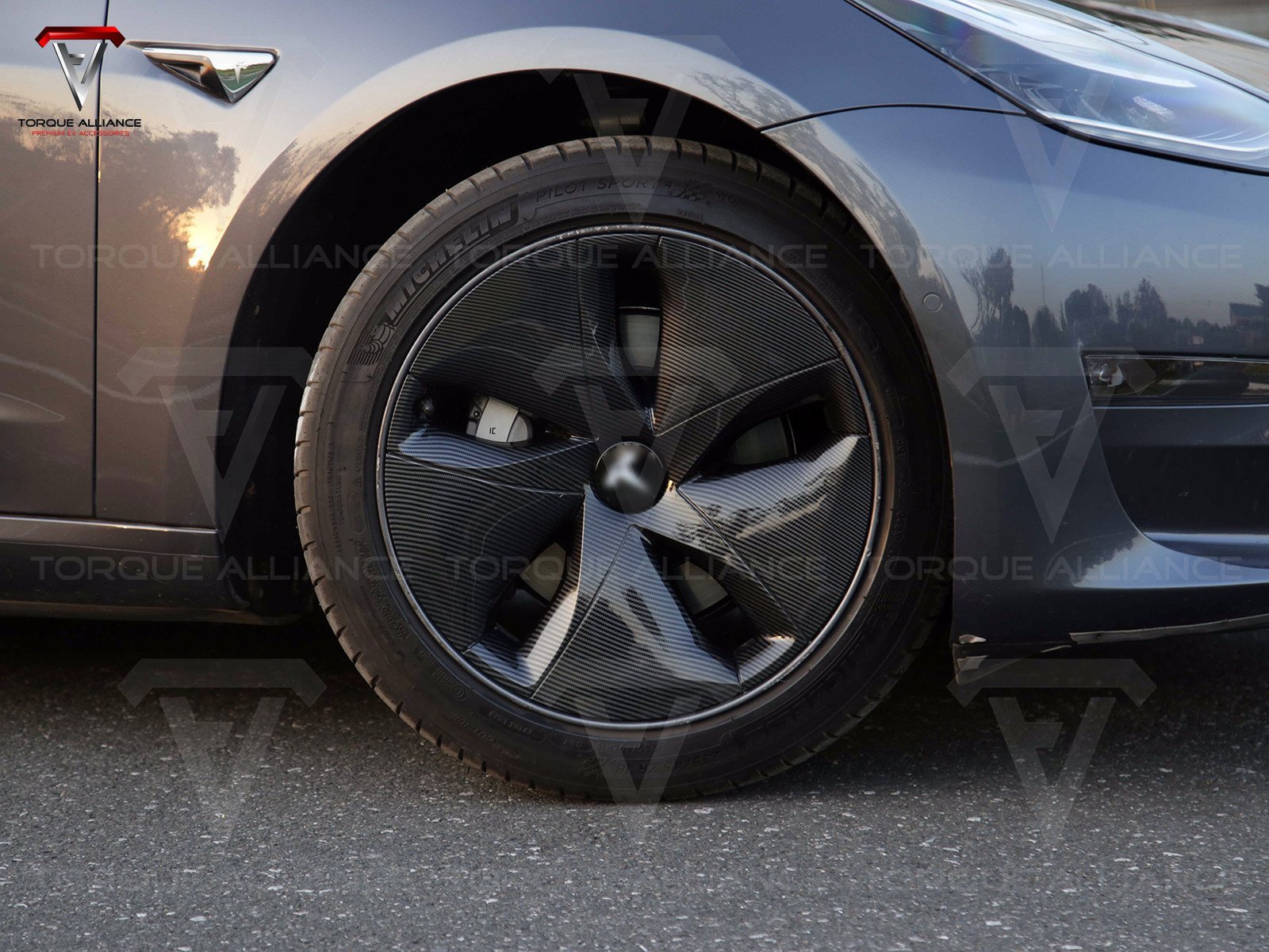 Aero Wheel Cover/Hubcap Set - for Tesla model 3 - Torque Alliance