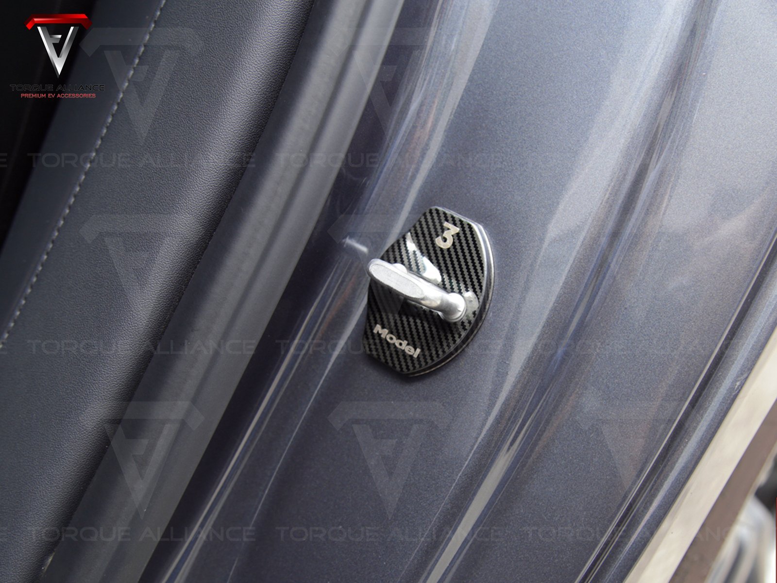 Door Lock Latch Caps (4pcs) - for Tesla model 3 - Torque Alliance