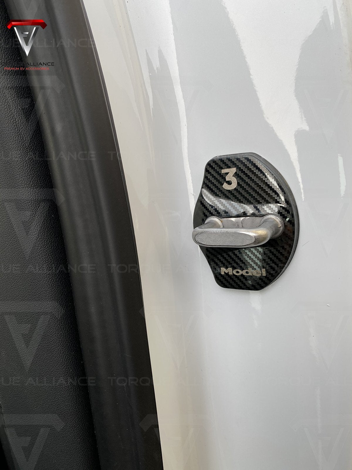 Door Lock Latch Caps (4pcs) - for Tesla model 3 - Torque Alliance