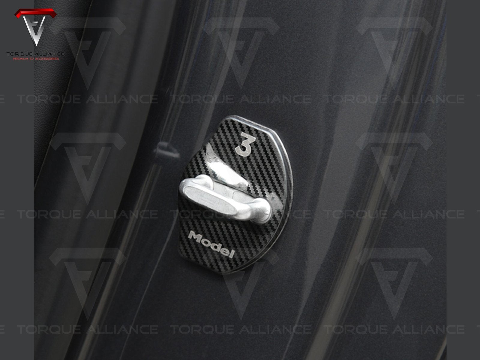 Door Lock Latch Caps (4pcs) - for Tesla model 3 - Torque Alliance