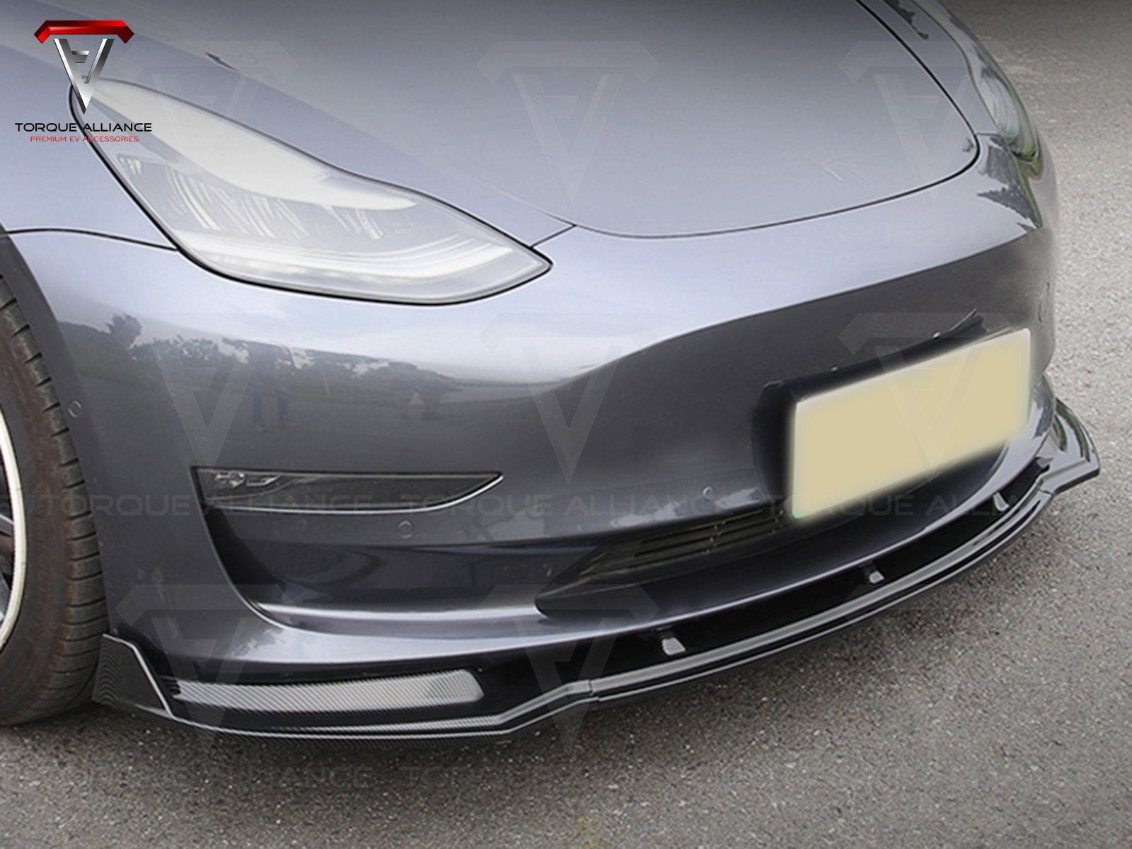 Sportive Front Air Deflector Lip (Carbon look) - Tesla model 3 - Torque ...