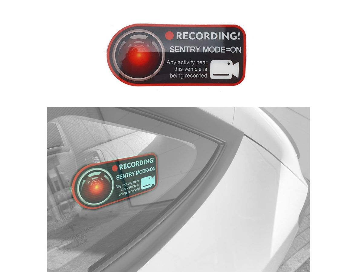 Tesla Model S/3/X/Y: Sentry Mode Warning Sticker 2x