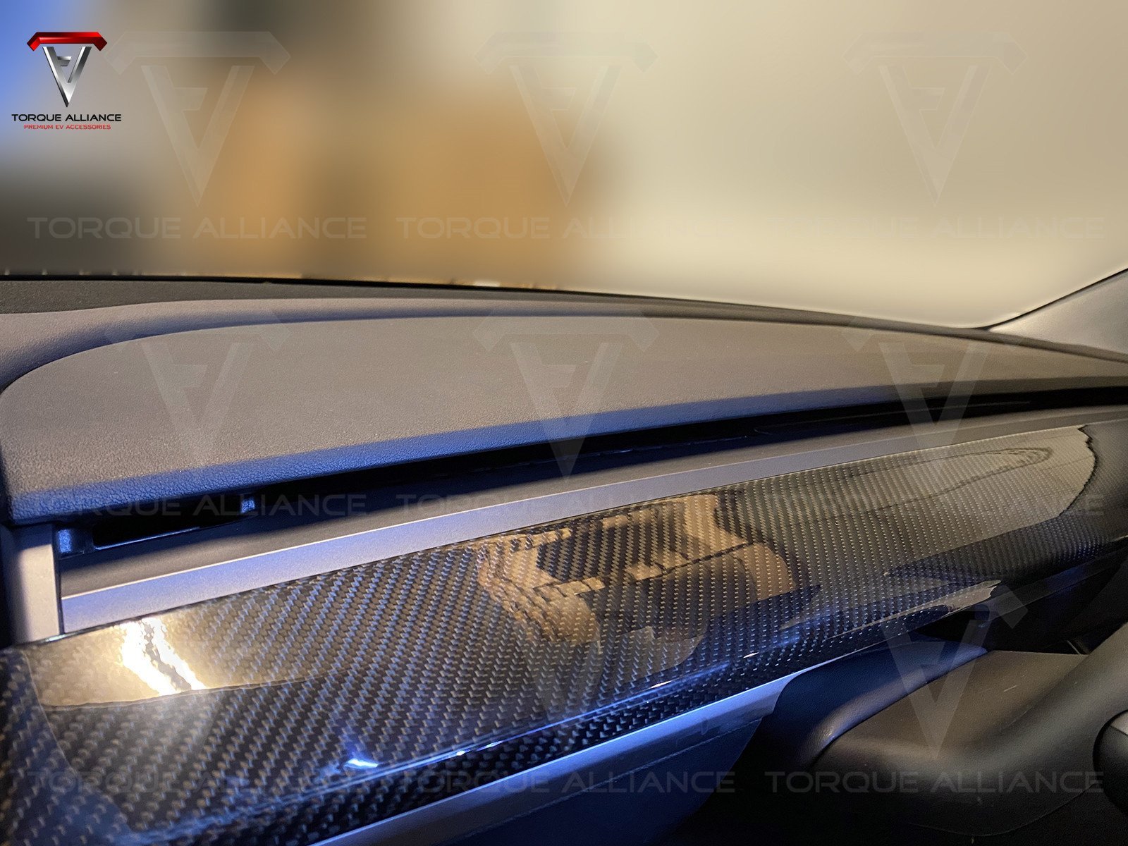 Real Carbon Fiber Dashboard Cover- for Tesla Model 3 - Torque Alliance