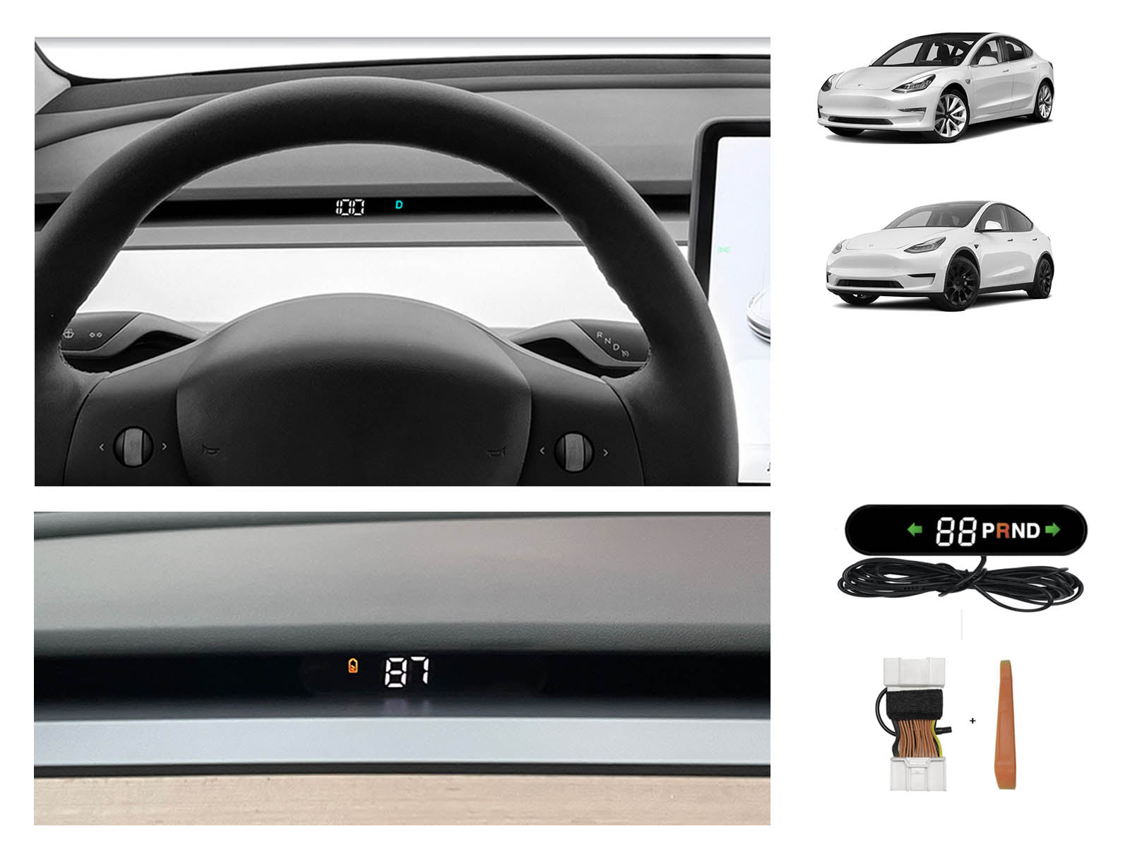 Tesla Model 3 and Model Y: Retrofit Stealth/ Hidden Dashboard HUD (Hea ...