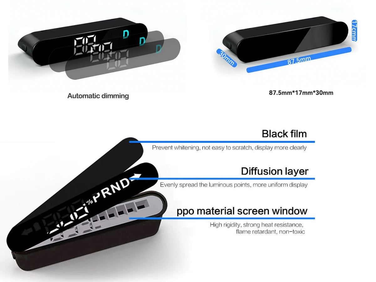 Tesla Model 3 and Model Y: Retrofit Stealth/ Hidden Dashboard HUD (Hea ...