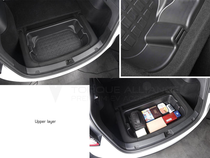 Tesla Model Y: Double-Layer Trunk Storage Box, Trunk Organizer