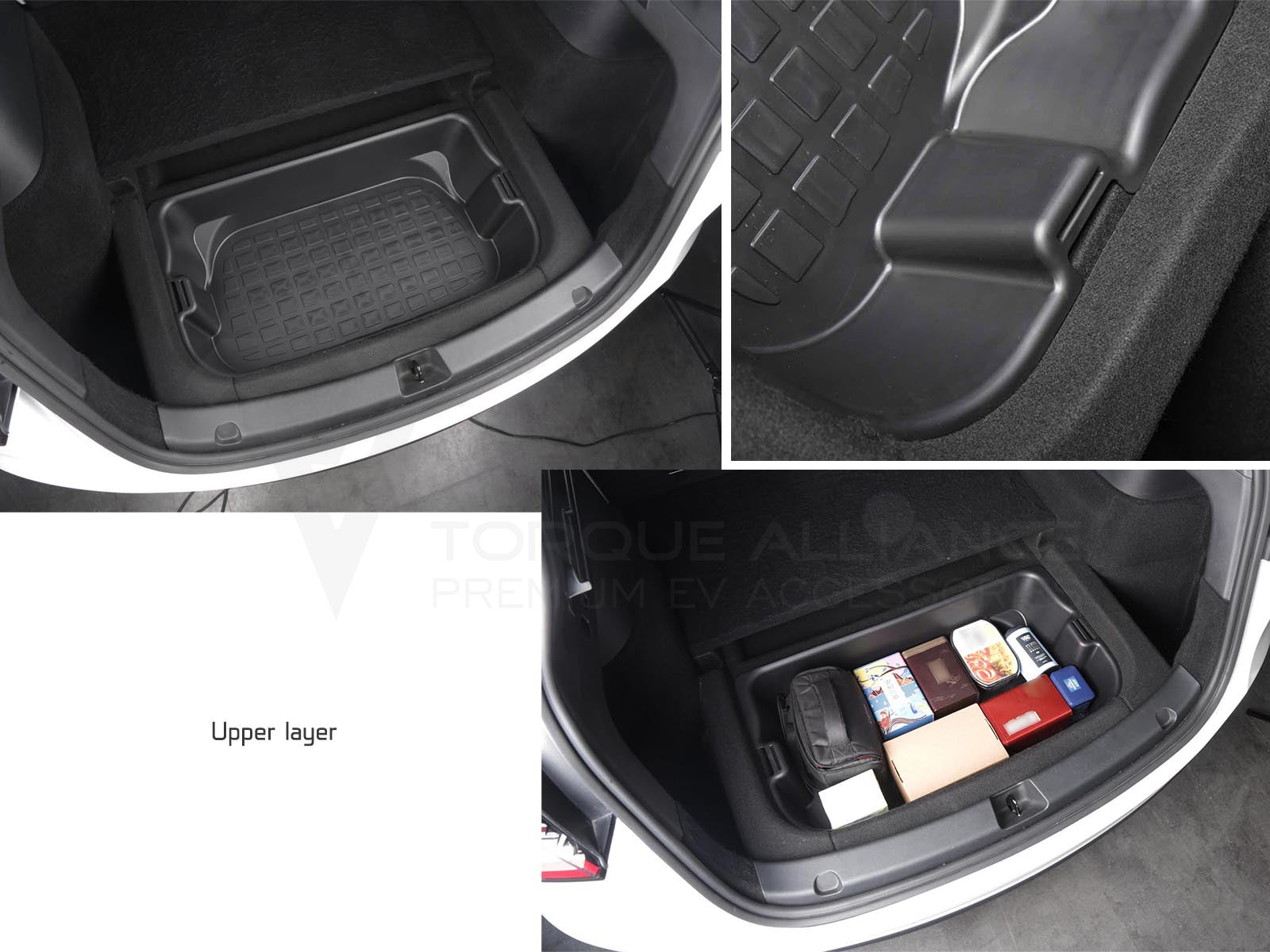 Tesla Model Y: Double-Layer Trunk Storage Box, Trunk Organizer - Torque ...