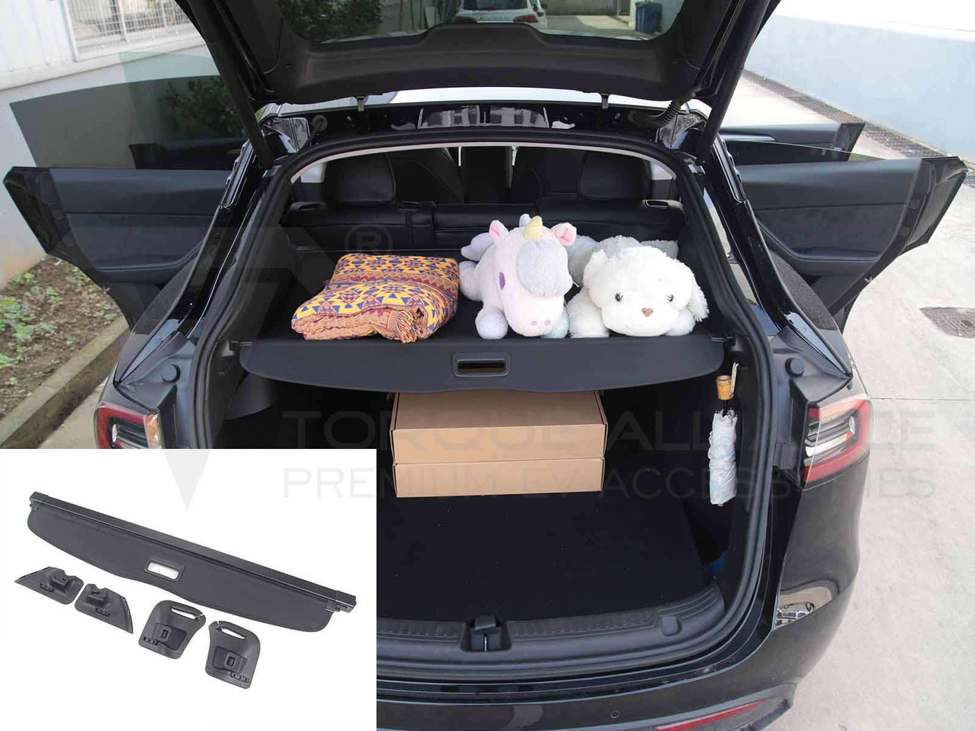 Tesla Model Y: Trunk Cargo Cover, Cargo Blind